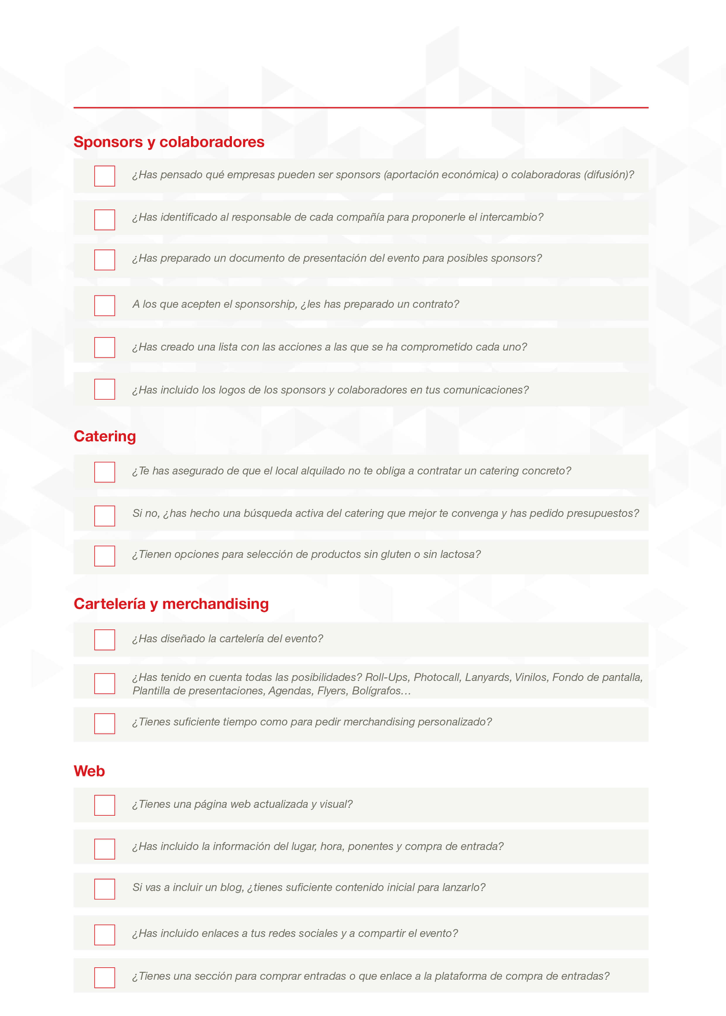 Checklist: Comprueba que no te dejas nada al organizar un evento