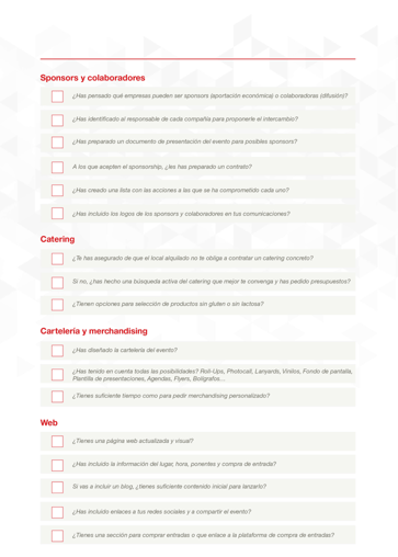 Checklist: Comprueba que no te dejas nada al organizar un evento